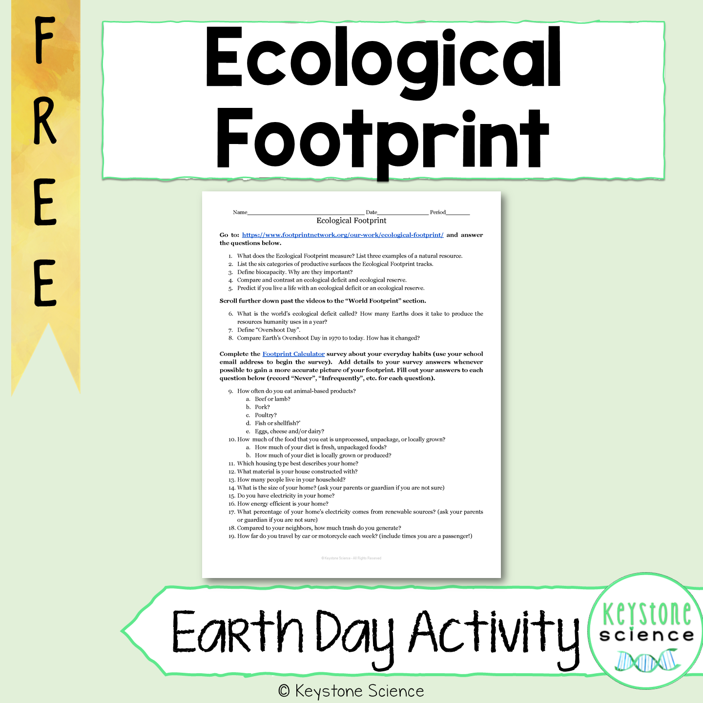 Earth Day Ecological Footprint Activity & Reflection – Keystone Science