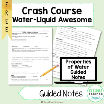 FREE Crash Course Biology Water Guided Student Note Sheet Digital Lear ...