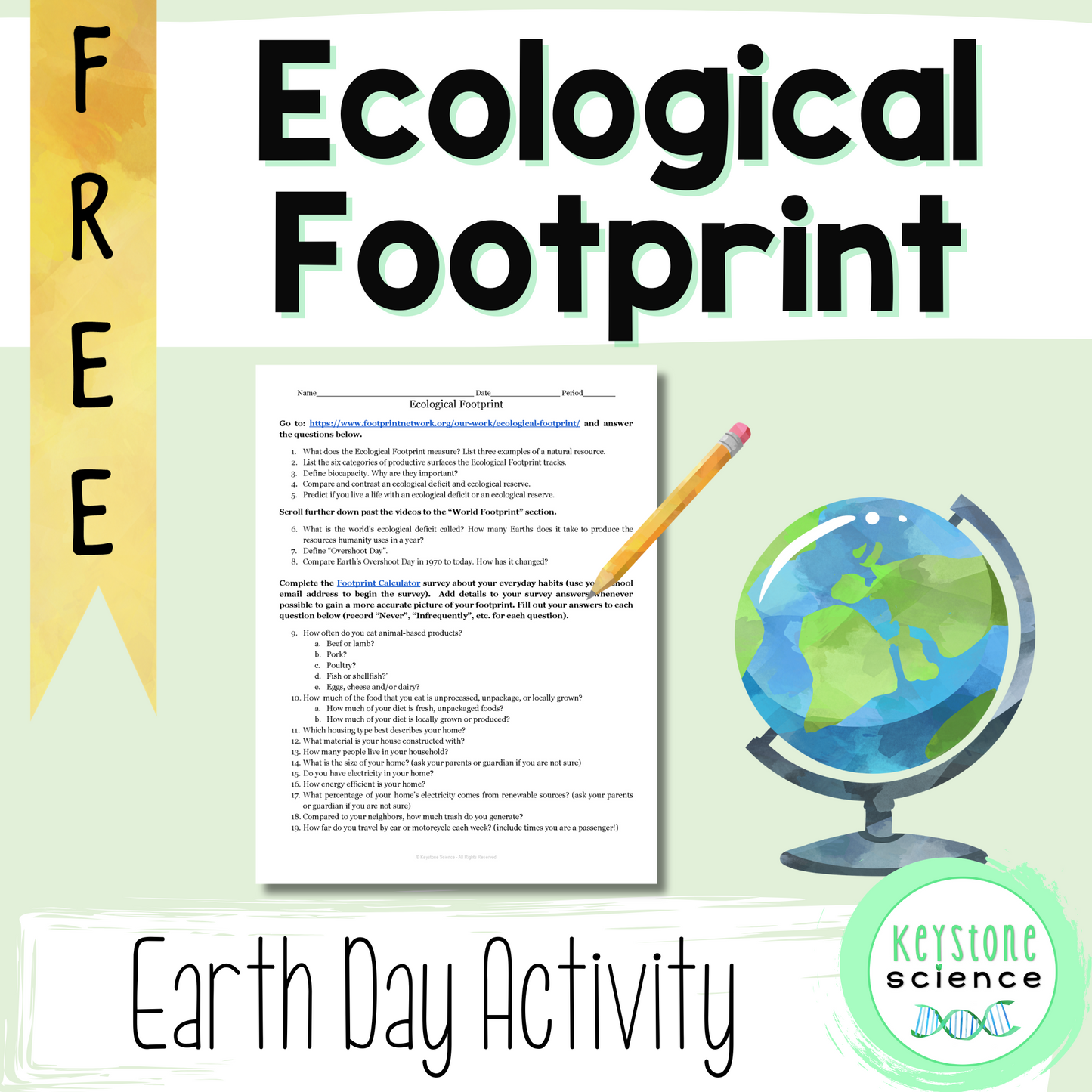 Earth Day Ecological Footprint Activity & Reflection – Keystone Science