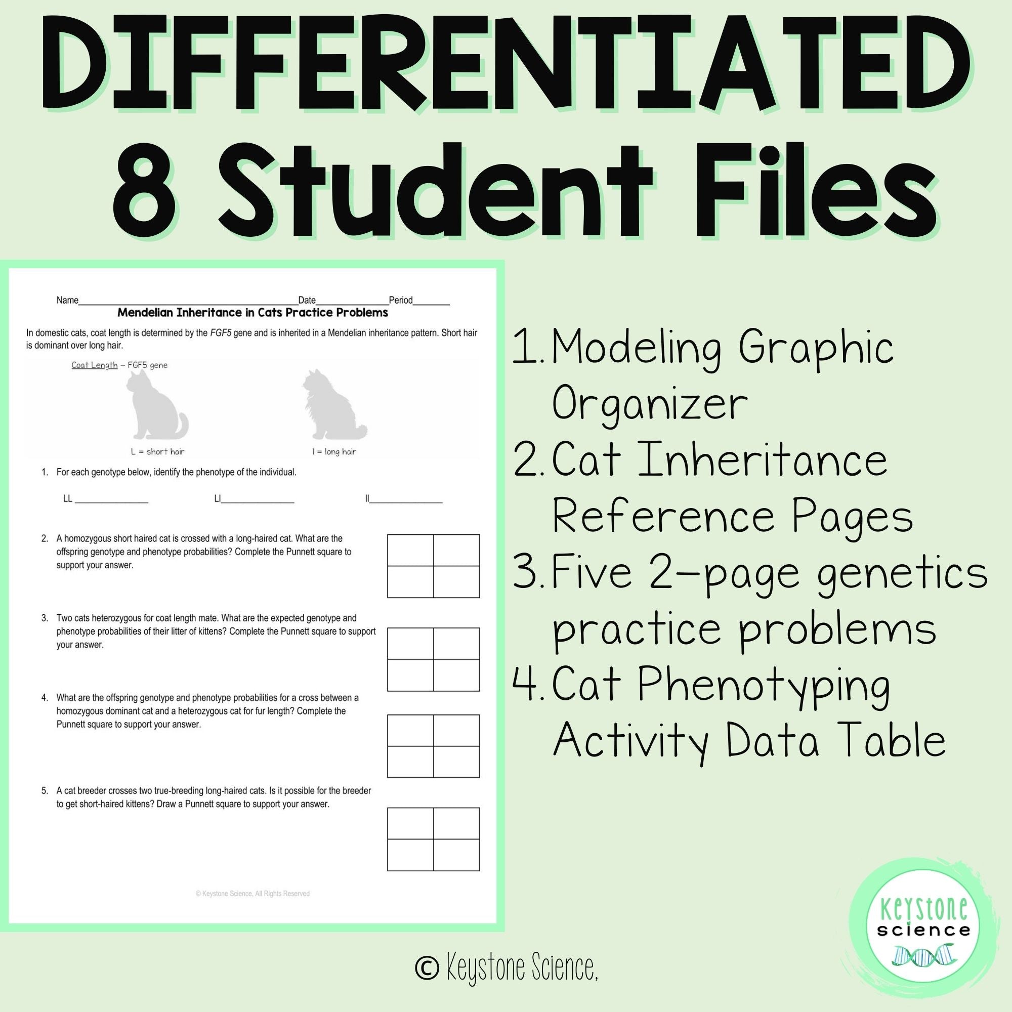 NGSS-Aligned Phenomena-Based Cat Coat Inheritance Genetics Unit Plan ...